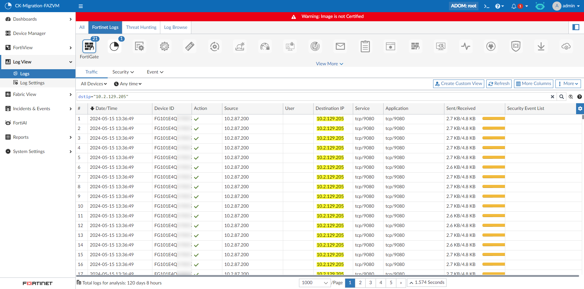 Migrate logs to ClickHouse | FortiAnalyzer 7.6.0 | Fortinet Document Library
